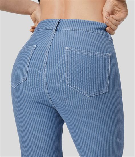 Jeans Halara Flex™ Denim Mezclilla Elástica Lavada Acampanado Ligero