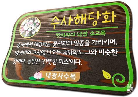 나무애그림 나무애그림 수목표찰 나무애그림 수목표찰 수목안내판 텃밭표찰 나무표찰 표찰