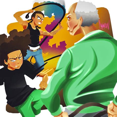 The Boondocks Theboondocks Adultswim Huey Riley Robertfreeman Art Artist Boondocks
