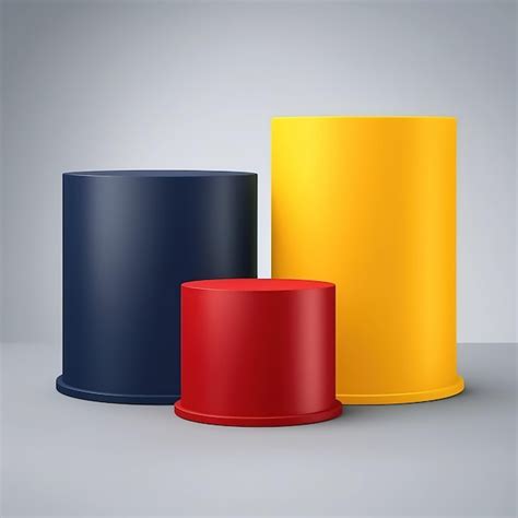 Premium Photo A Group Of Three Cylinder Shaped Containers With One