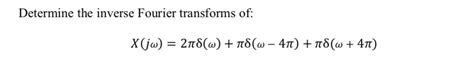 Solved Determine The Inverse Fourier Transforms Of Chegg