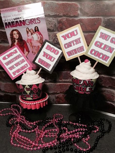 Mean Girls Themed Cupcake Wrappers And Picks Mean Girls Party Mean