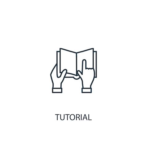 Ícone De Linha Do Conceito Tutorial Ilustração De Elemento Simples