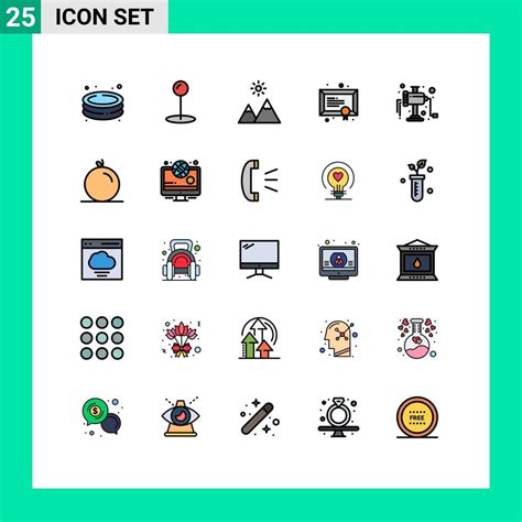 User Interface Pack Of 25 Basic Filled Line Flat Colors Of Fruit Manual