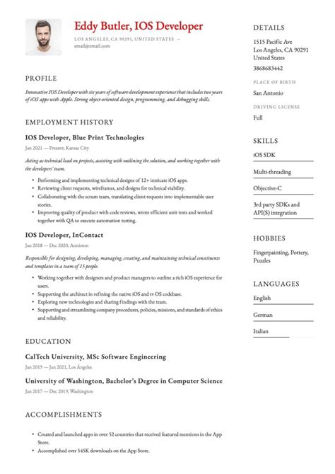 IOS Developer Resume Examples Guide For