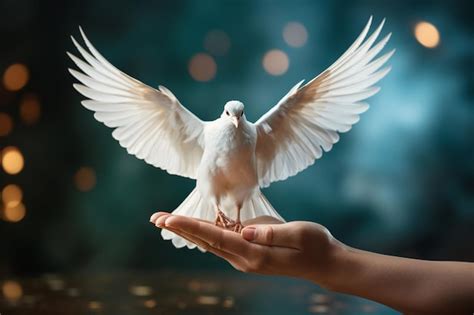 Premium Ai Image White Dove Flying Sky Peace Pacifism Consciousness