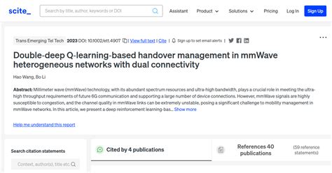 Double‐deep Q‐learning‐based Handover Management In Mmwave