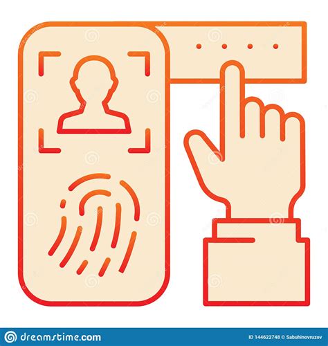identification of fingerprint on phone flat icon verification print