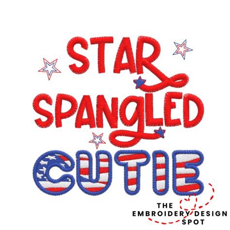 Star Spangled Cutie Embroidery Design The Embroidery Design Spot