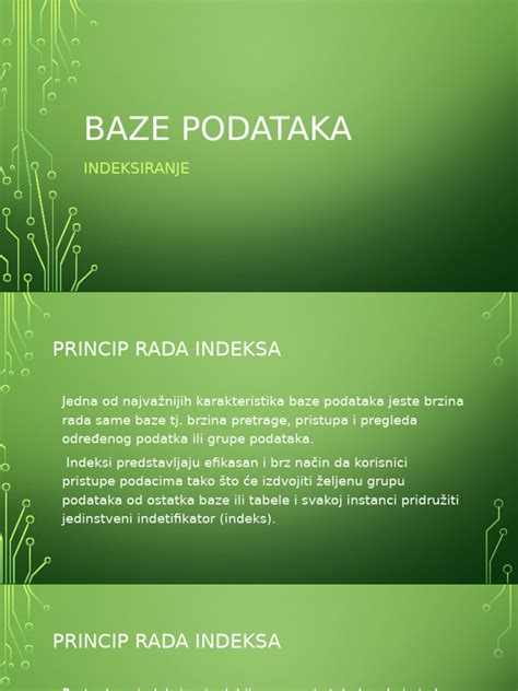 Baze Podataka Indeksiranje Pdf
