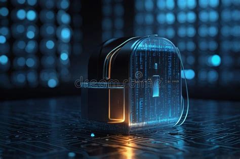 Cybersecurity And Data Privacy Concept 3d Render With Shield Padlock