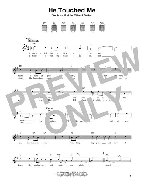 He Touched Me By Gaither Vocal Band Easy Guitar Guitar Instructor