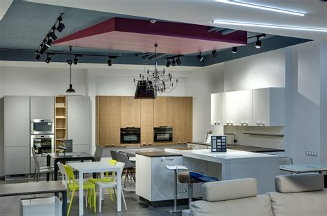 Трековые светильники в интерьере кухни (64 фото)