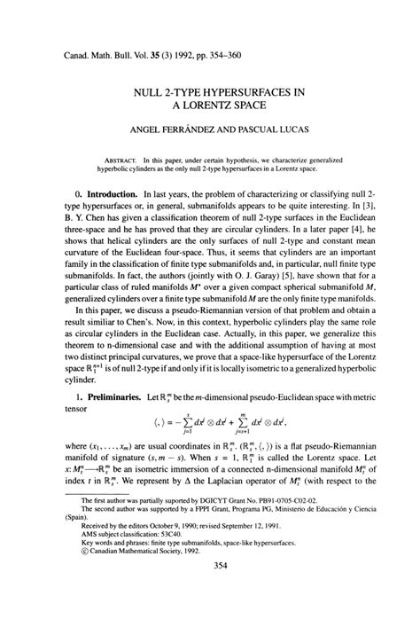 Pdf Null 2 Type Hypersurfaces In A Lorentz Space