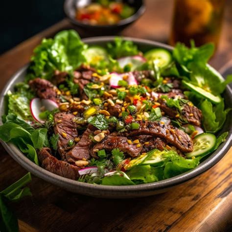 Thai Beef Salad Stock Illustration Illustration Of Fish 280655630