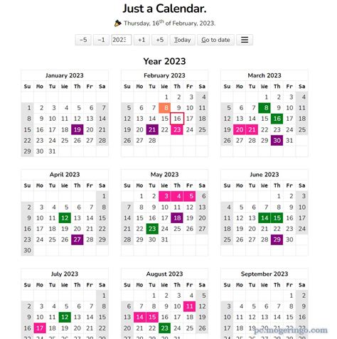休日や予定をマーカー、年間カレンダーを印刷できるwebサービス 『just A Calendar』 Pcあれこれ探索