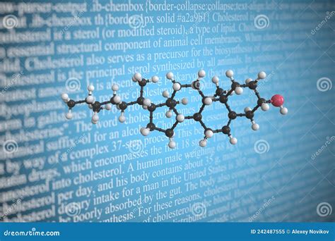 Cholesterol Scientific Molecular Model 3d Rendering Stock Illustration Illustration Of