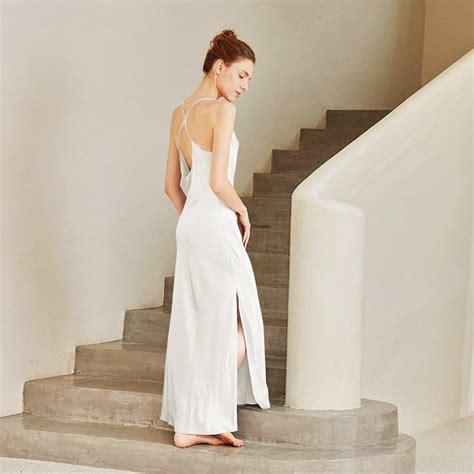 Daisysilk Long Silk Nightgown Cowl Neck Cross Back Plus Size Sleepwear