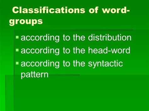 Free Word Combinationsdefinition Of A Word Group And Its Basic