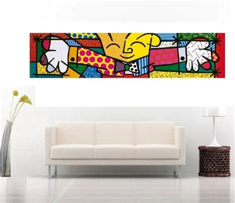 Busca Quadro Abraco Hug Romero Britto Pintado Mao Tela Enrolada A Venda