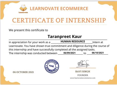 Taranpreet Kaur On Linkedin Summerintership Learnovateecommerce Internship Humanresource