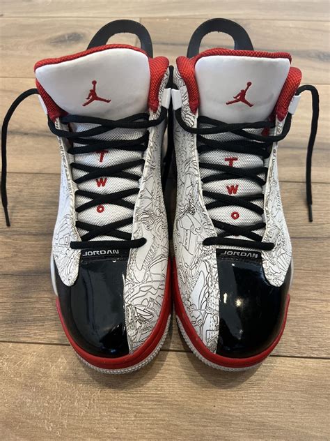 Nike Air Jordan Dub Zero Shoes White Black Red 311046 Gem