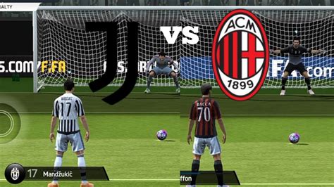 Juventus Vs AC Milan Penalty Shootout EA Sports Fifa Mobile Gameplay