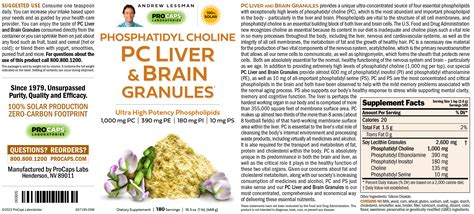 Phosphatidyl Choline Pc Liver And Brain Granules 10072587 Hsn