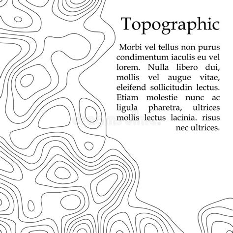Retro Topographic Map Geographic Contour Map Abstract Outline Grid Vector Illustration Stock