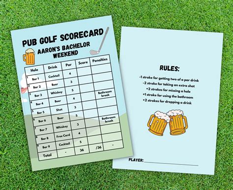 Pub Golf Rules Printable Pub Crawl Tonight Rules Ydyv