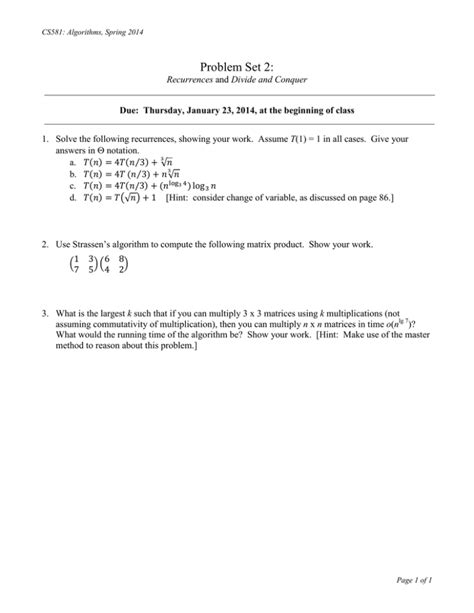 Problem Set