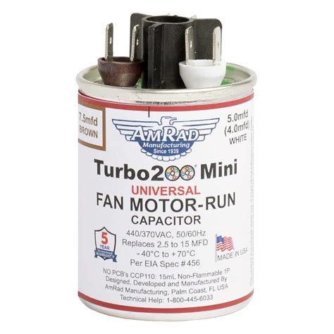 Turbo 200 Mini Capacitor 25 125 Mfd 370440 Vac Turbo 200 Mini