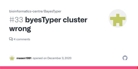 Byestyper Cluster Wrong Issue Bioinformatics Centre Bayestyper