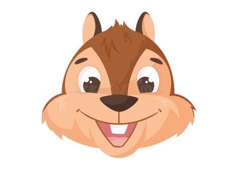 Cute Cartoon Chipmunk Head With Big Eyes And A Happy Smile Adorable