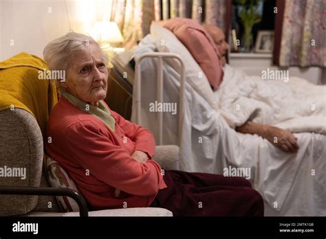 Elderly Couple In The Eighties Together In A Residents Nursing Home