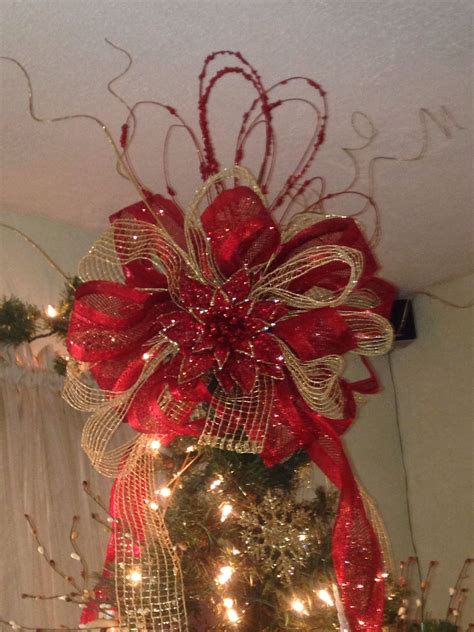 Diy Christmas Tree Topper Bow Idalias Salon
