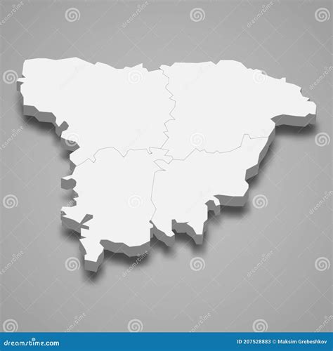 3d Isometric Map Of Sylhet Is A Division Of Bangladesh Stock
