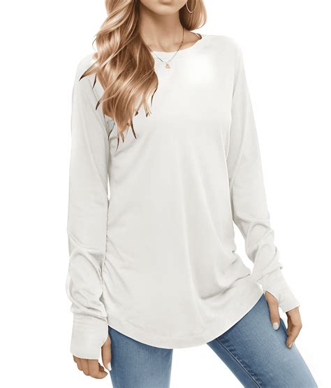 Wataxii Womens Long Sleeve Tops Womens Tunic Tops Casual Tops For Women