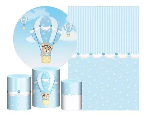 Kit Casado Ursinho Baloeiro Painel Redondo Trio Capas Frete grátis