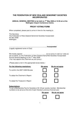 Fillable Online 2008 Proxy Voting Form SeniorNet Fax Email Print