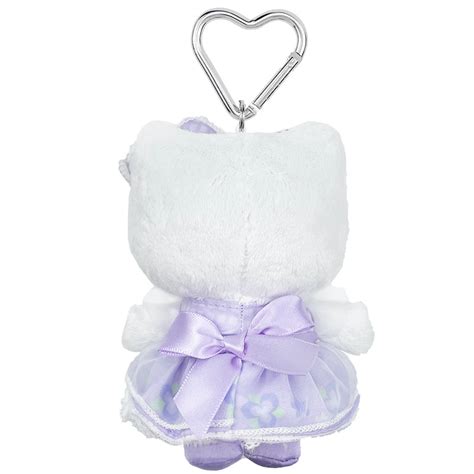 Hello Kitty Purple Plush Mascot Keychain 50th Anniv Floral Series