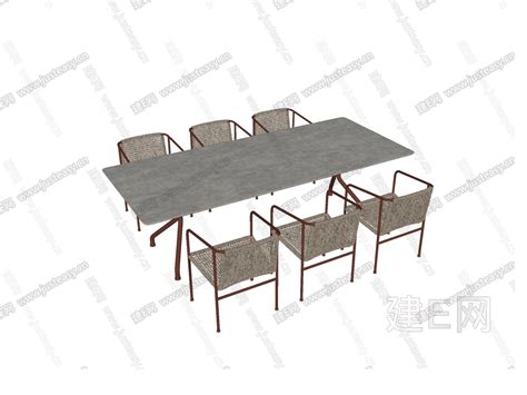 现代户外餐桌椅模型su模型下载 Id112415235 建e室内设计网