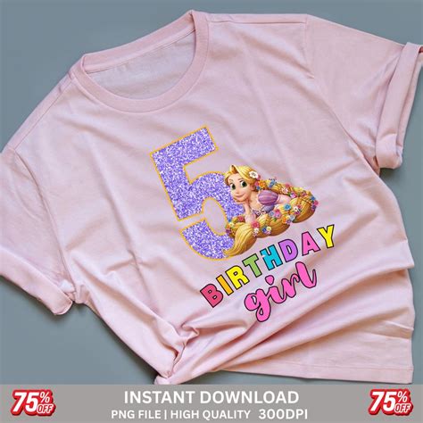 Rapunzel Birthday Girl Png Tangled Princess Iron On Designs Digital