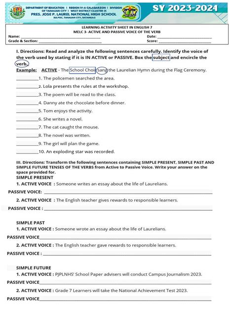 Seatwork In English7 Pdf English Language Verb