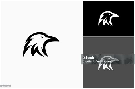 Raven Crow Corvus Head Face Bird Wildlife Modern Simple Vector Design