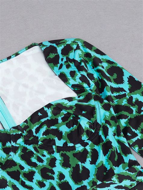 Leopard Print Sweetheart Neck Unitard Jumpsuit Shein Uk