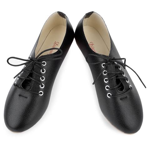 Women Fashion Leather Lace Up Pointed Toe Comfort Flat Casual Oxford