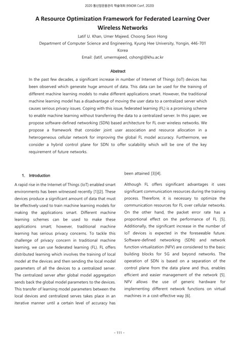 Pdf A Resource Optimization Framework For Federated Learning Over Wireless Networks
