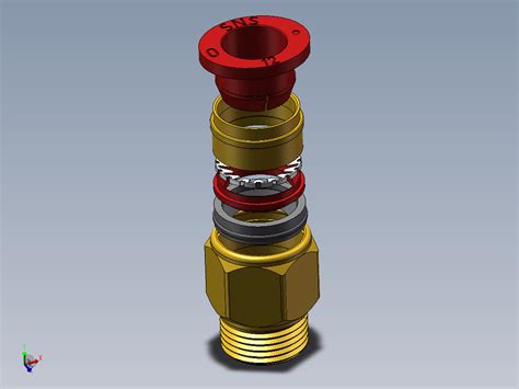 8分之33分外螺纹直通红12气管快速接头 SOLIDWORKS 2019 模型图纸免费下载 屿双网