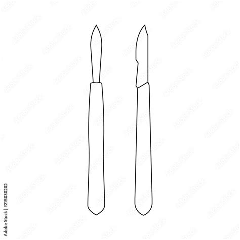 Scalpel Outline Icon Surgical And Medical Instrument Vector Illustration Stock Vector Adobe